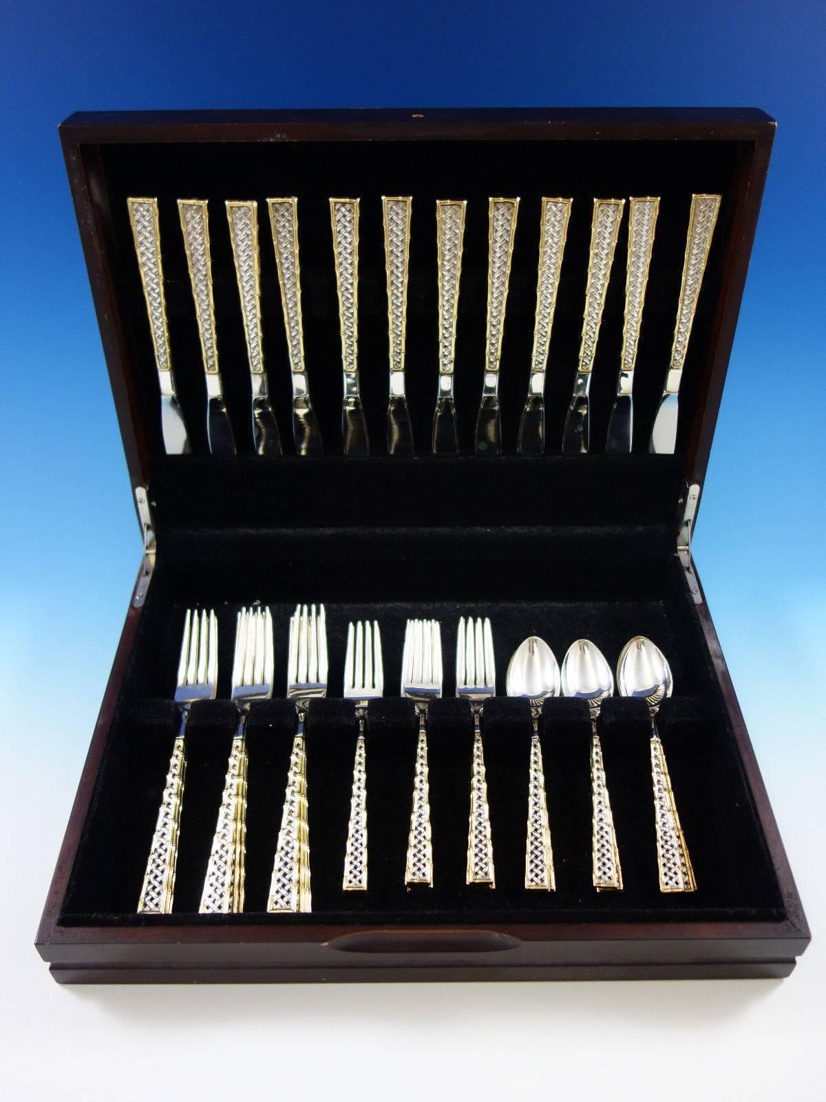 Golden Tradewinds by International Sterling Silver Flatware Set, Weave ...
