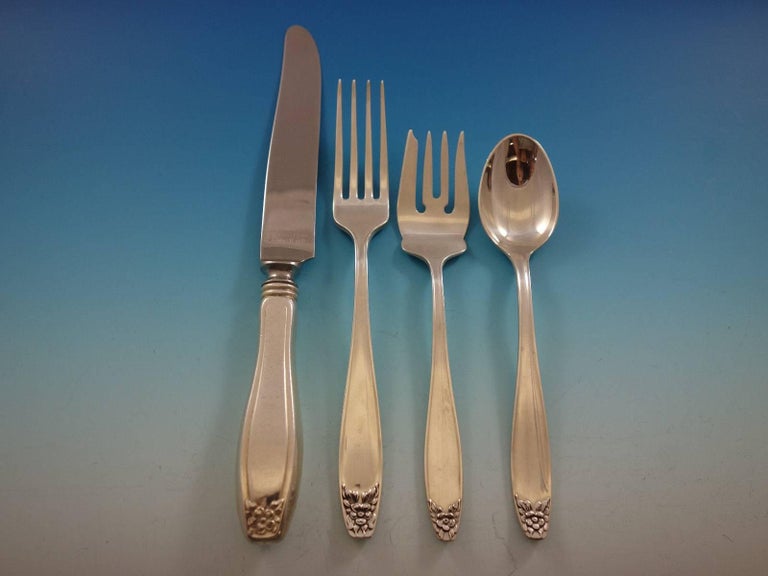 Puritan by Stieff Sterling Silver Flatware Set for 8 Service 63 Pieces ...