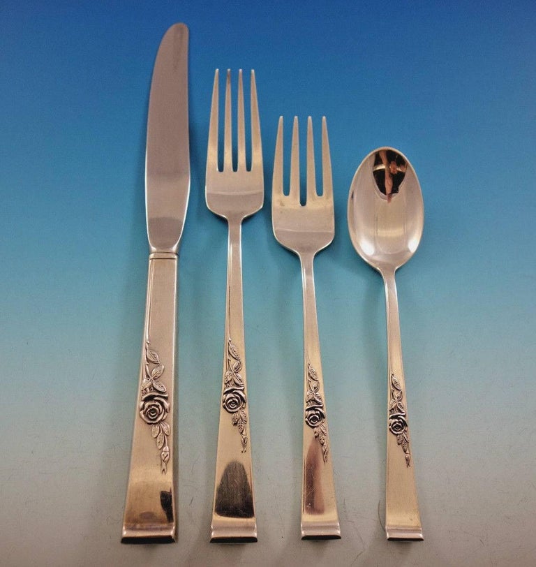 Classic Rose by Reed and Barton Sterling Silver Flatware Service 12 Set ...