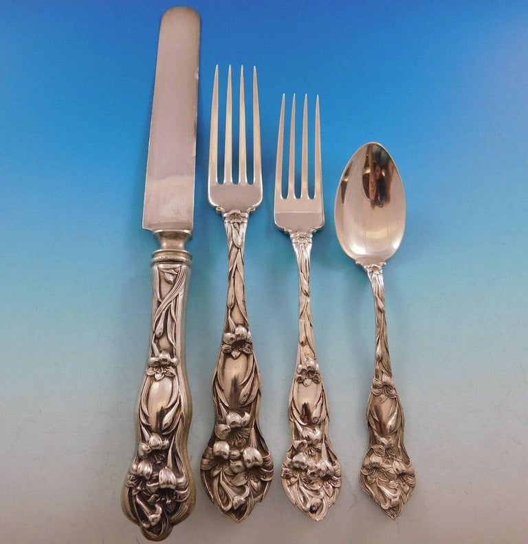 Lily by Watson Sterling Silver Flatware Set Service 24 Pieces No Mono ...