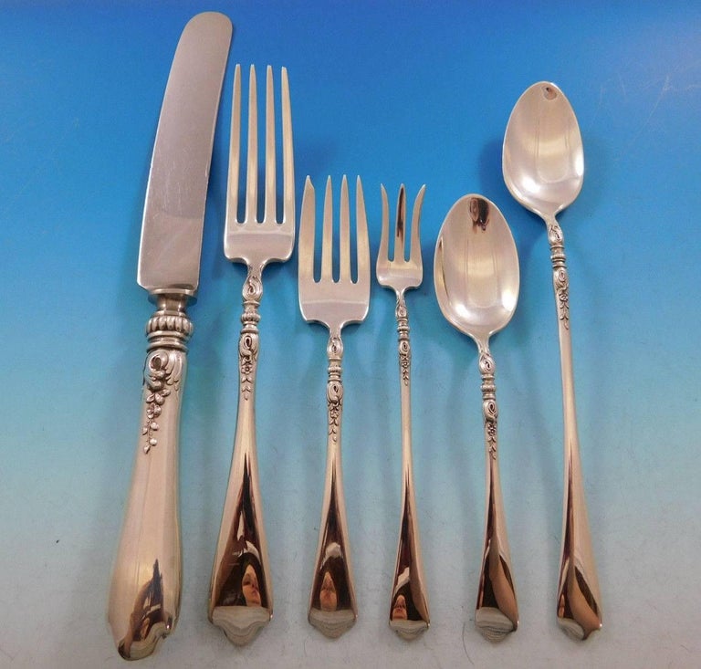 Nellie Custis by Lunt Sterling Silver Flatware Set Service 41 pieces ...