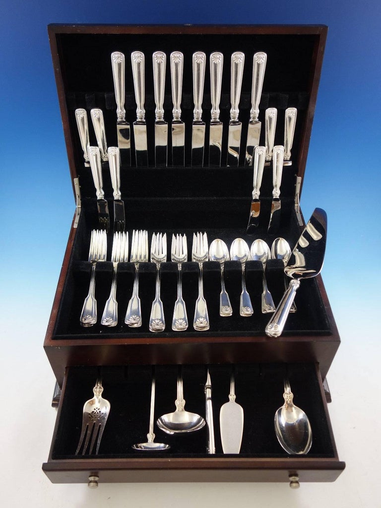 Shell and Thread by Tiffany Sterling Silver Flatware Set Service 47 ...