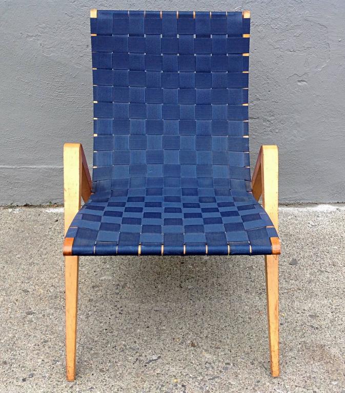 Webbed Scoop Lounge Chair with 'Compass' Legs For Sale at 1stDibs