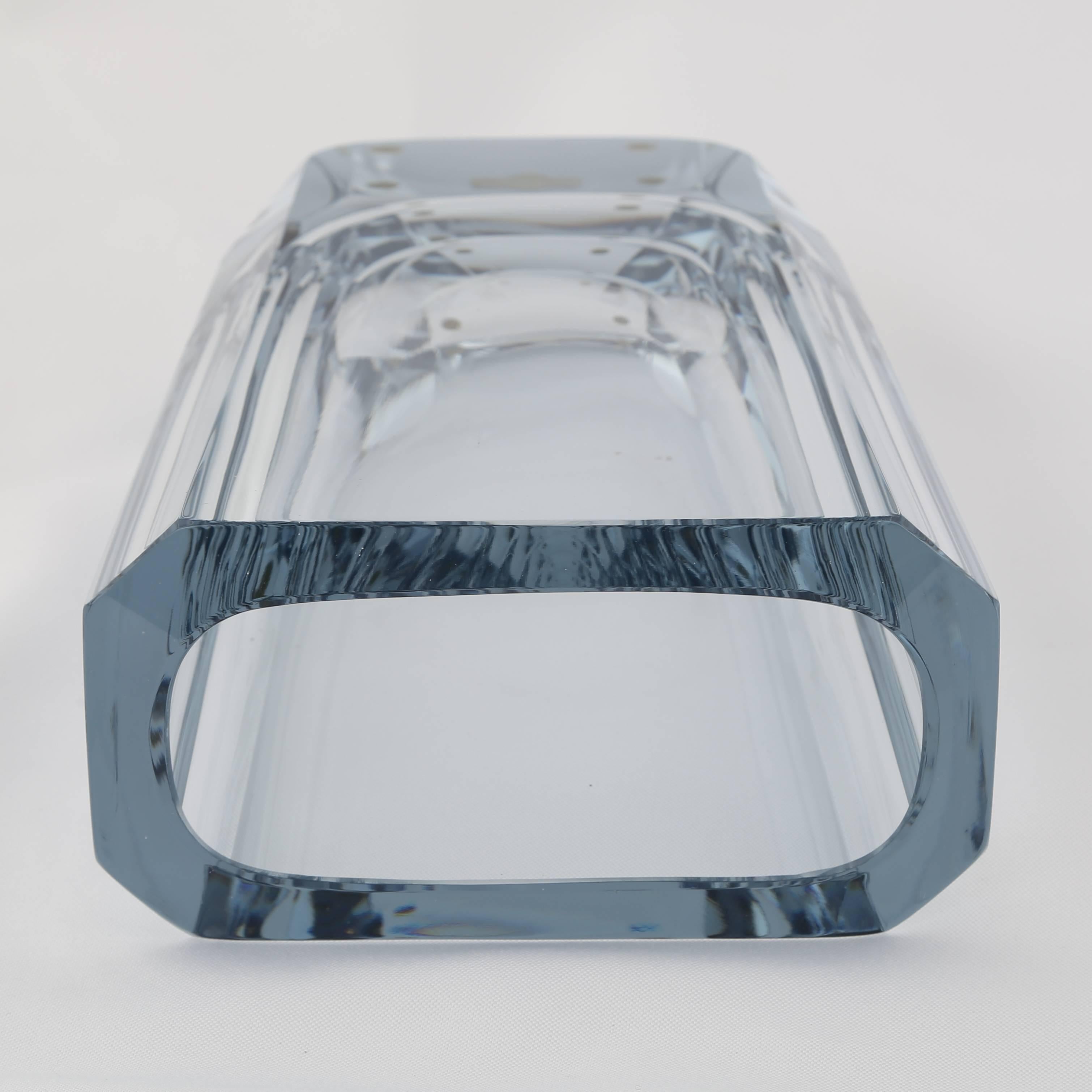 Large Octagonal Strombergshyttan Blown and Cut-Glass Vase, circa 1950s ...