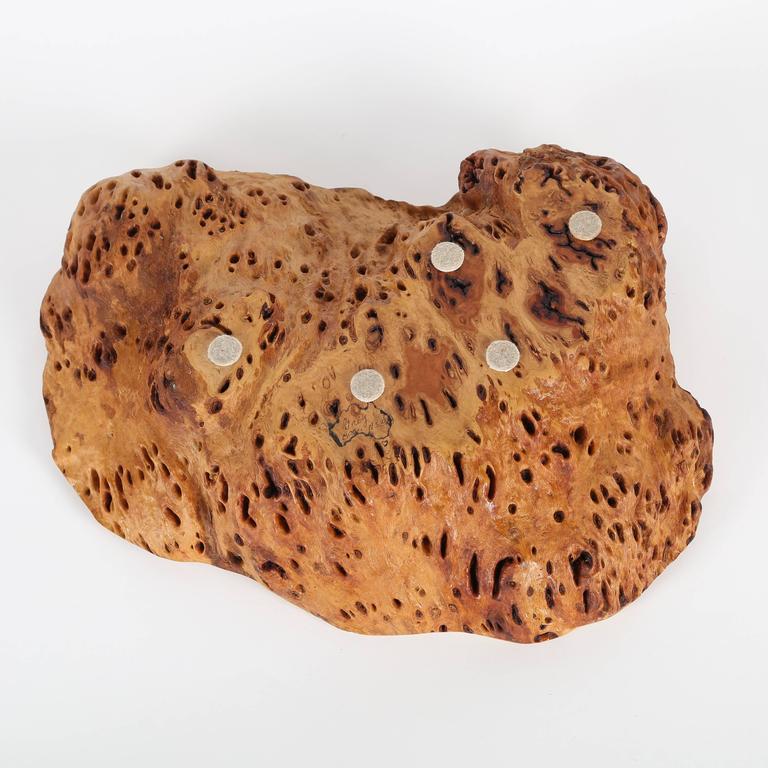 Gorgeous Carved Grey Box Burl Decorative Bowl at 1stDibs