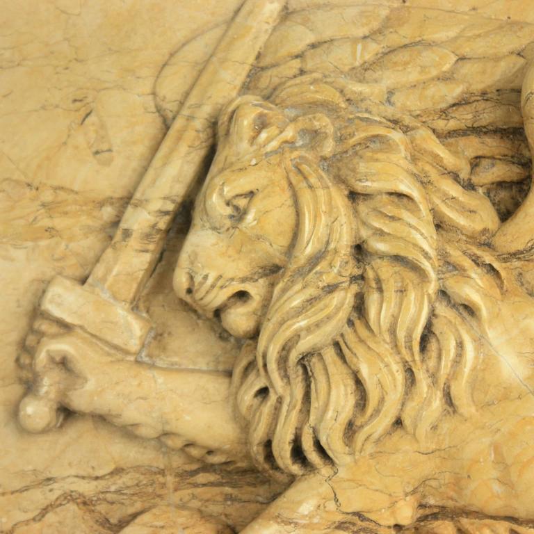 18th Century Marble Relief Plate of the Lion of St. Mark's at 1stDibs
