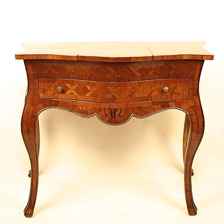18th Century Rococo Marquetry Vanity Console Table at 1stDibs