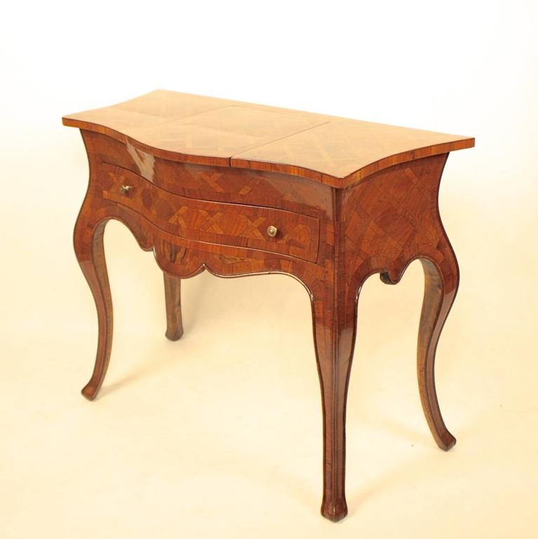 18th Century Rococo Marquetry Vanity Console Table at 1stDibs