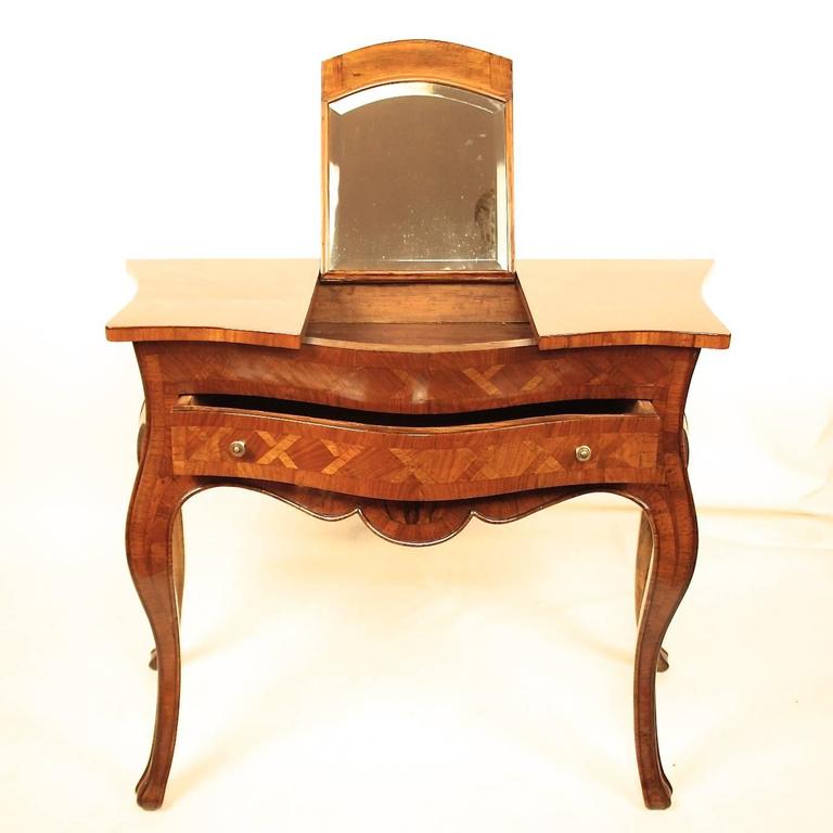 18th Century Rococo Marquetry Vanity Console Table at 1stDibs