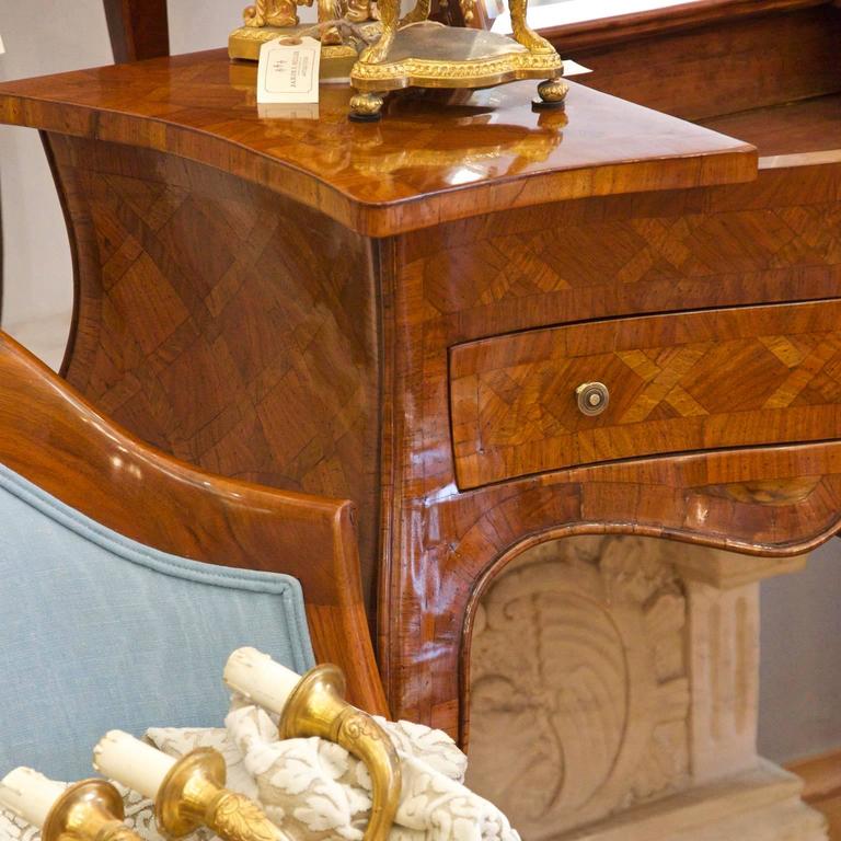 18th Century Rococo Marquetry Vanity Console Table at 1stDibs