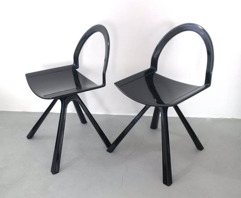 Pair of Sculptural Italian Postmodern Chairs at 1stDibs