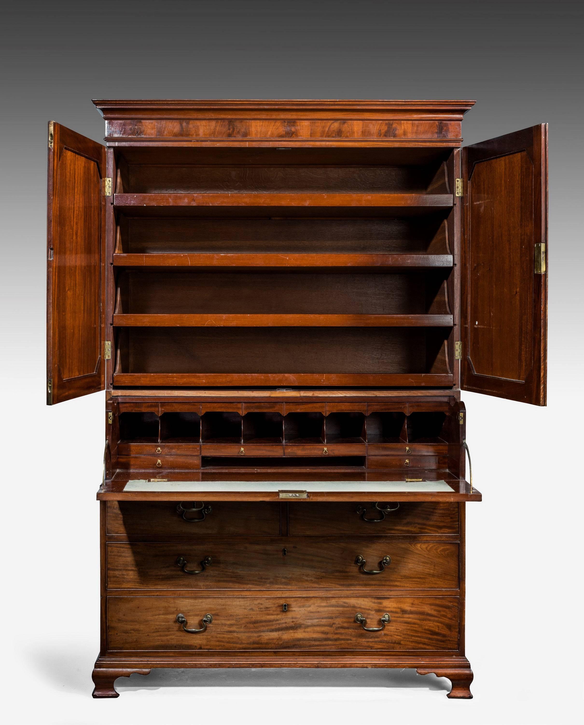 George III Period Mahogany Secretaire Clothes Press at 1stDibs ...