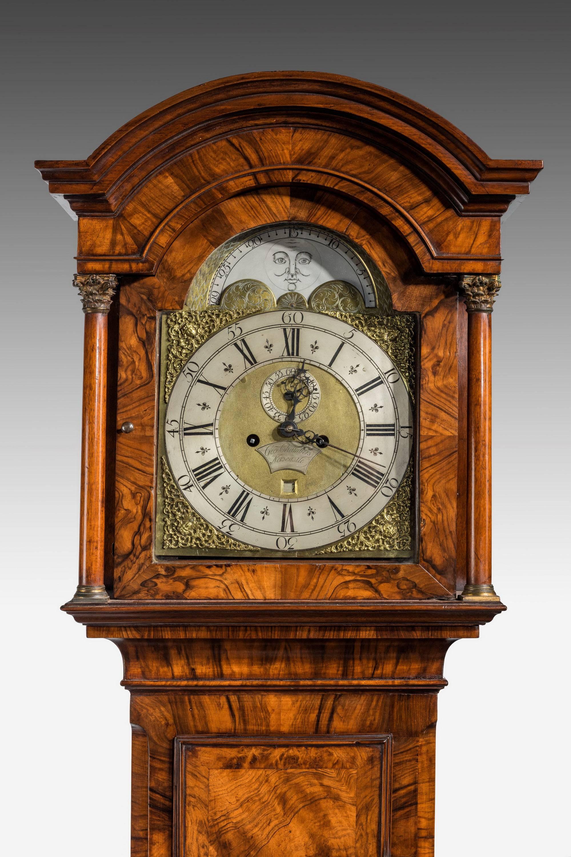 George III Period Longcase Clock by George Chambers of Newcastle at 1stDibs