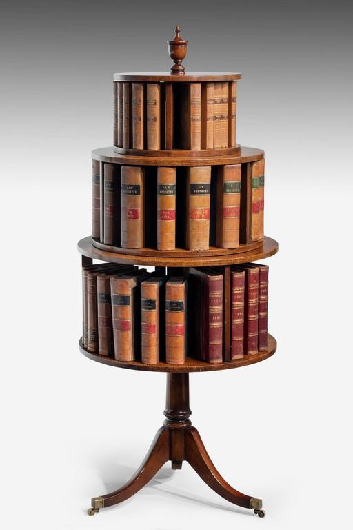 Late 19th Century Mahogany Three-Tier Revolving Book Stand at 1stDibs