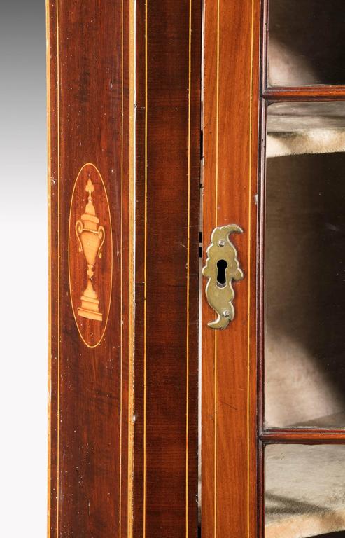 George III Period Mahogany Glazed Corner Cupboard with a Broken Arch ...