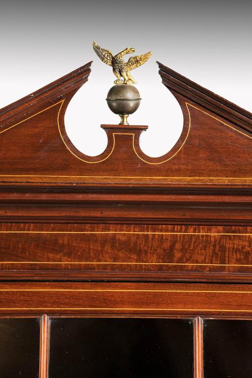 George III Period Mahogany Glazed Corner Cupboard with a Broken Arch ...
