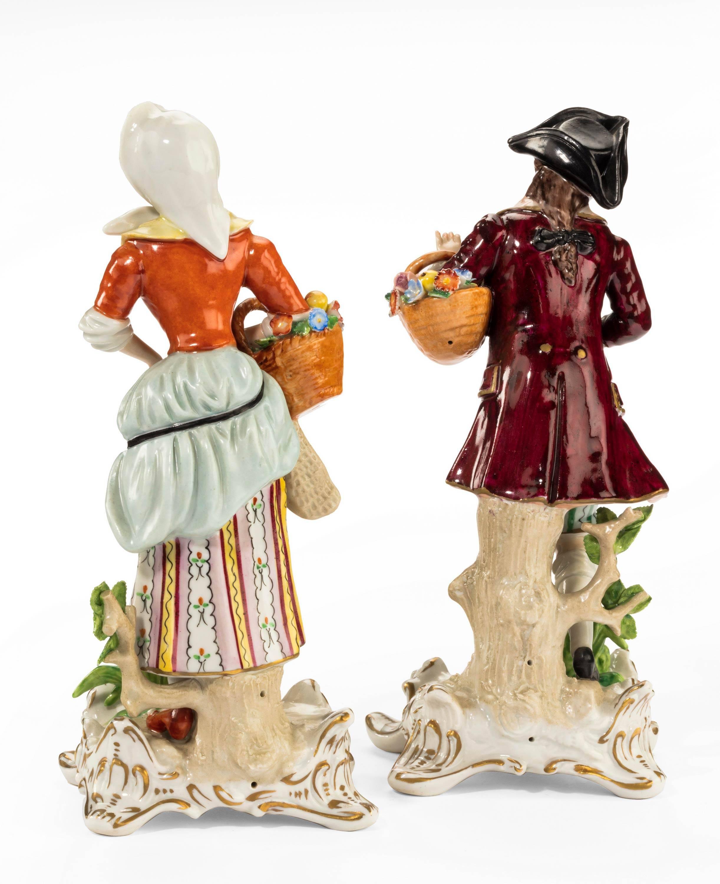 Pair of Samson of Paris Porcelain Figures of a Male and Female at 1stDibs