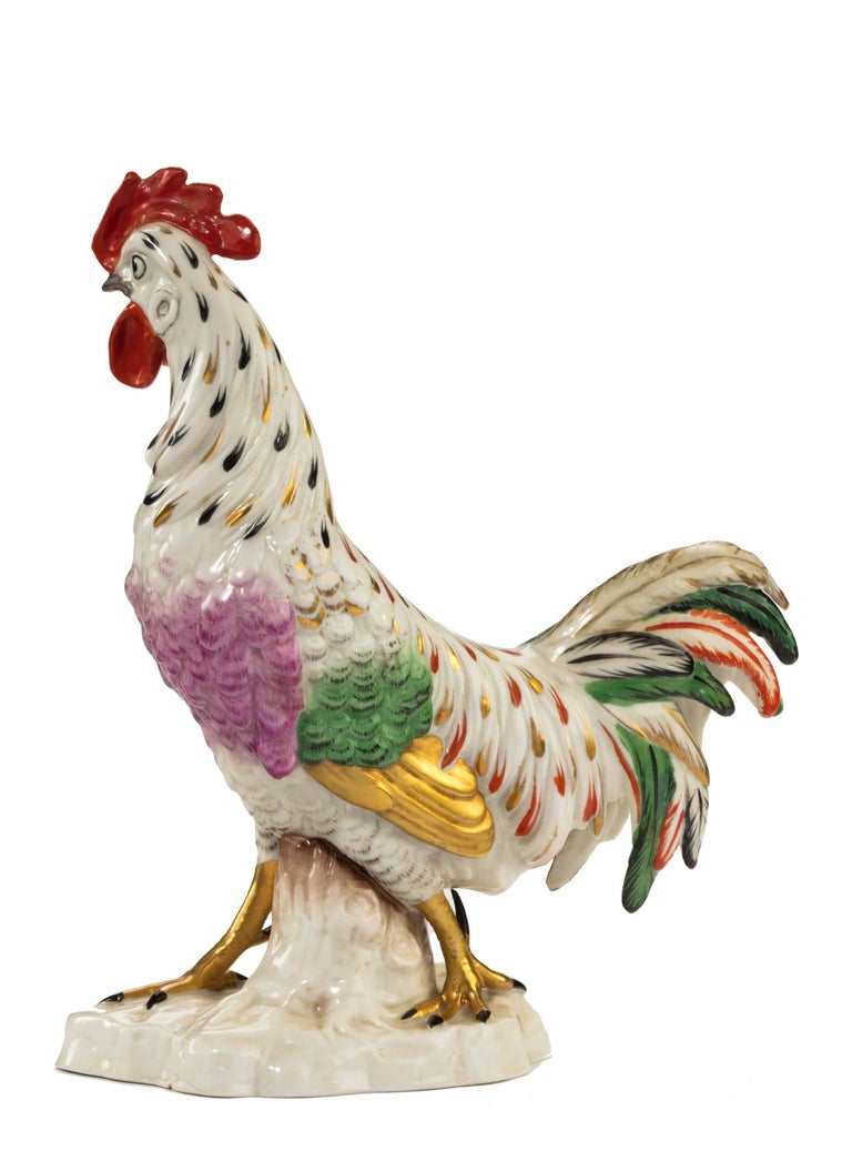 Pair of Samson of Paris Porcelain Cockerels in Graduated Size at 1stDibs