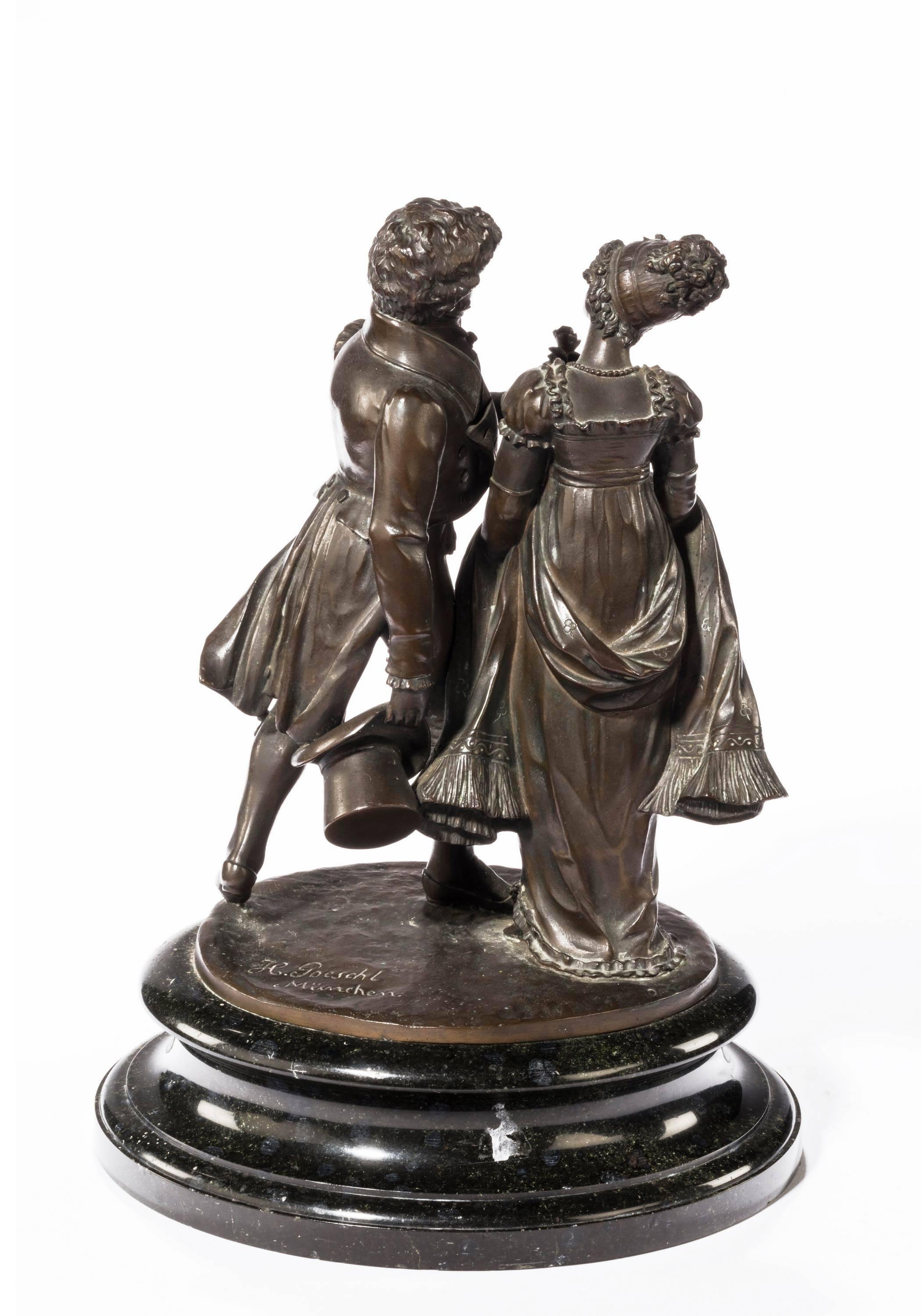 Pair of Late 19th Century German Bronze Figures Signed H. Goeschl ...