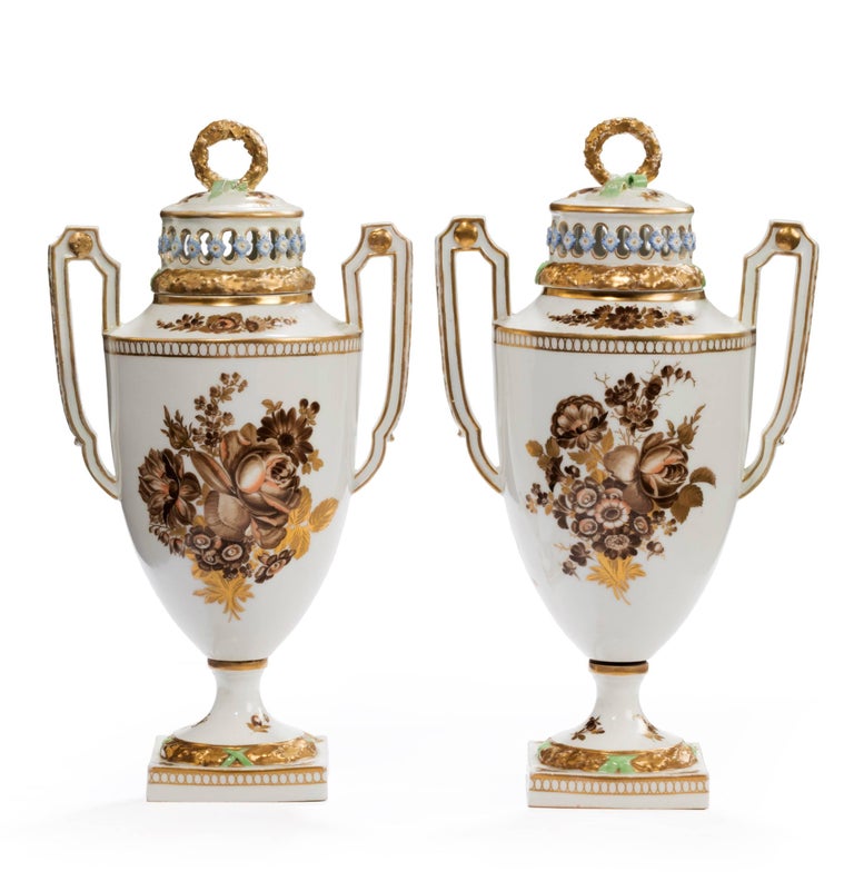 Pair of Late 18th Century Augustus Rex Vases at 1stDibs