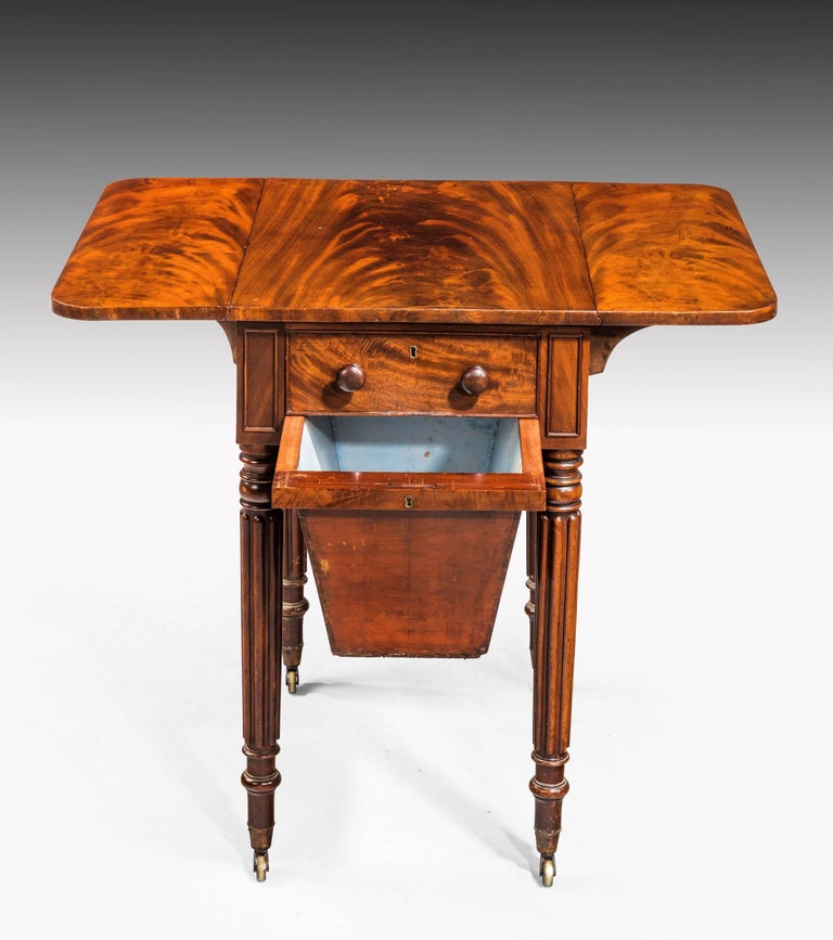Regency Period Mahogany Pembroke Work Table with a Sewing Basket For ...
