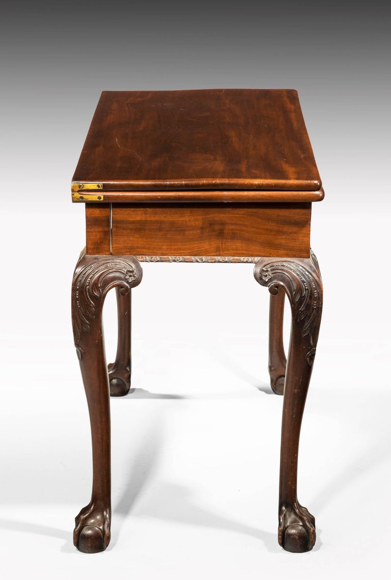 Mid-18th Century Mahogany Irish Card Table on Carved Cabriole Supports ...