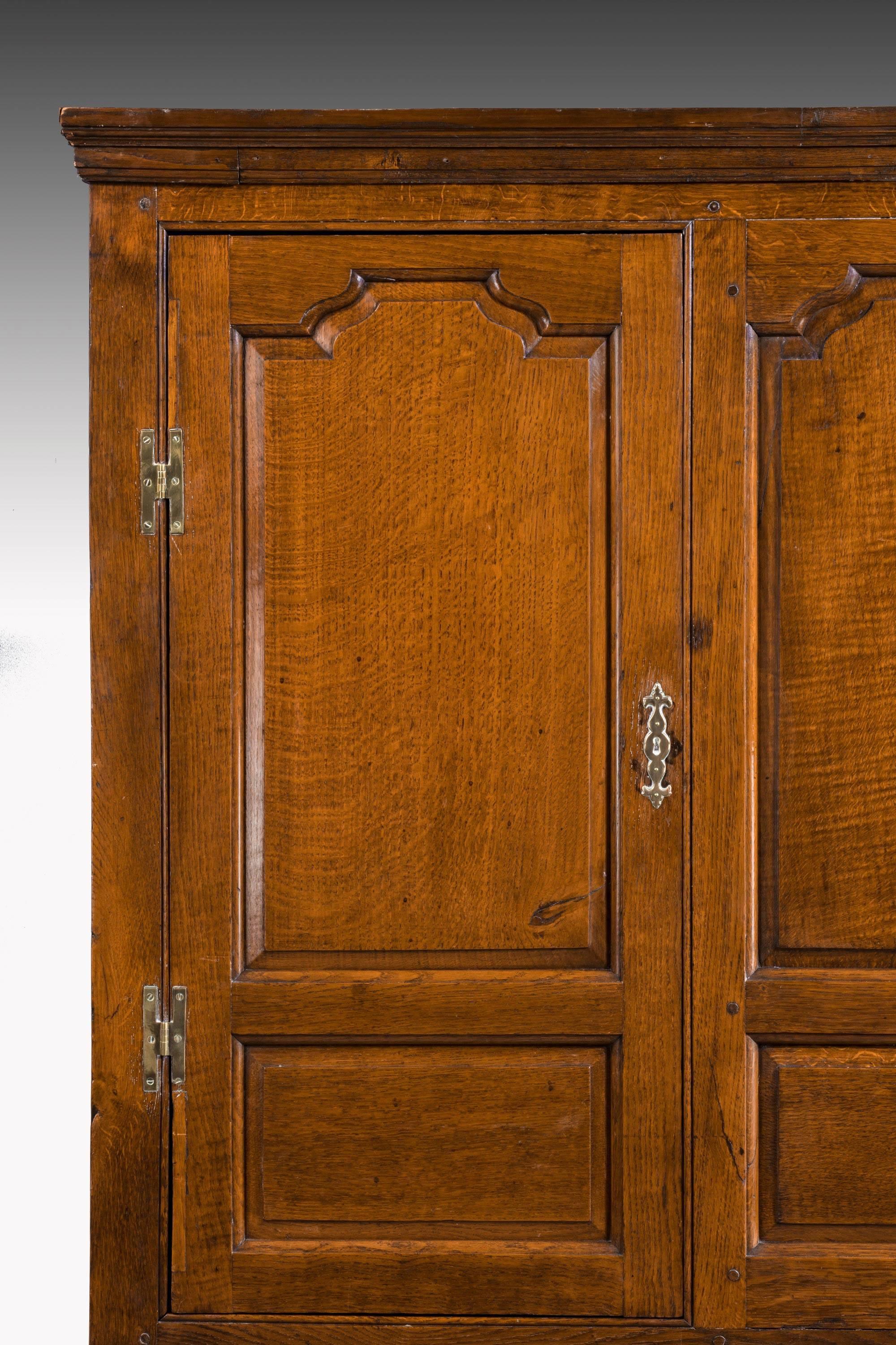 Mid-18th Century Oak Cupboard with Fielded Panels to the Doors For Sale ...