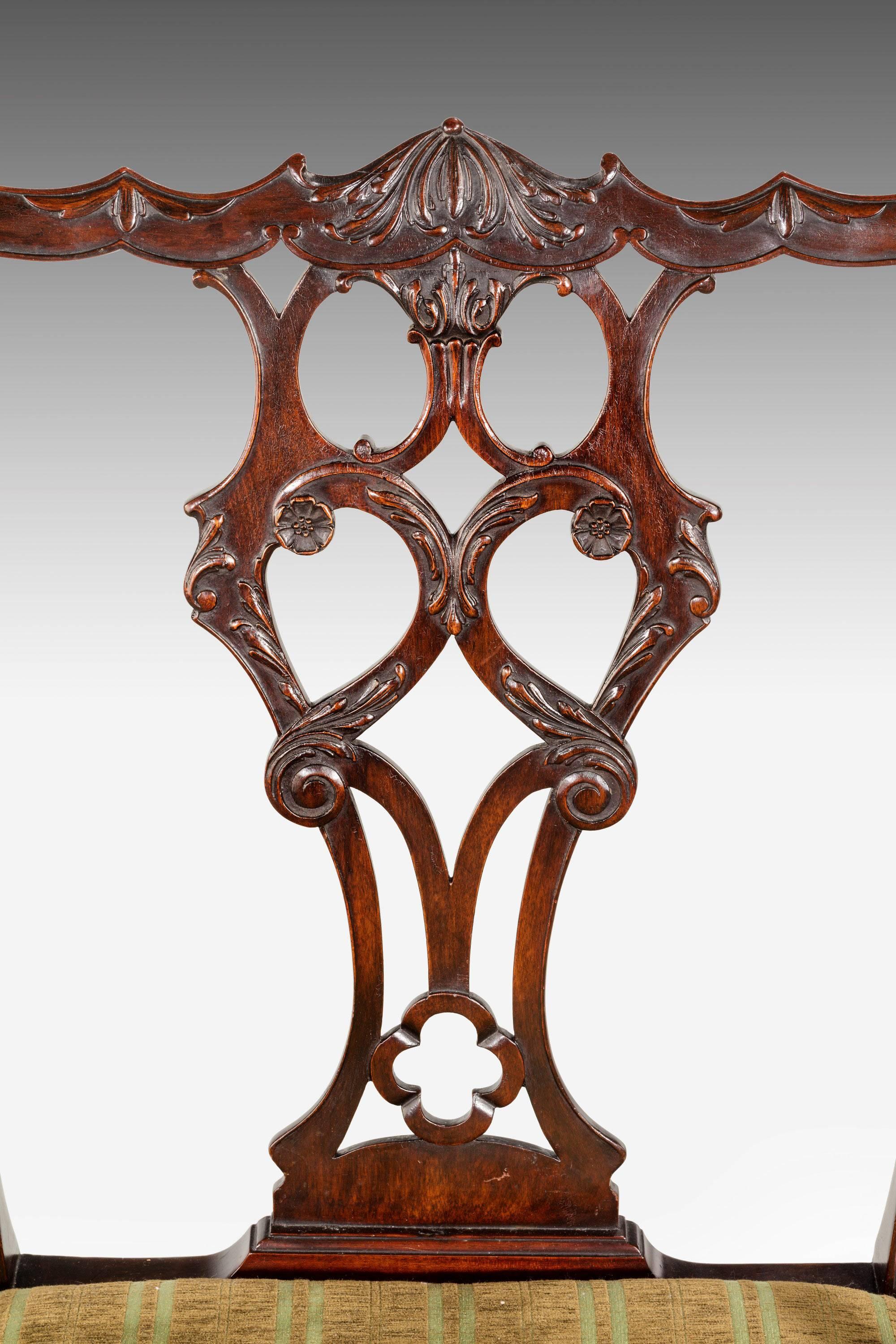Set of Ten Chippendale Design Mahogany Framed Chairs at 1stDibs