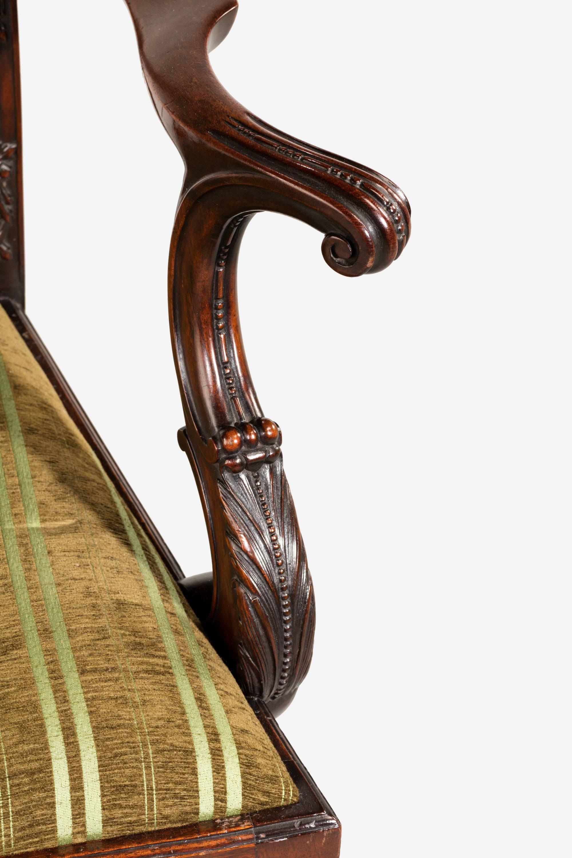 Set of Ten Chippendale Design Mahogany Framed Chairs at 1stDibs