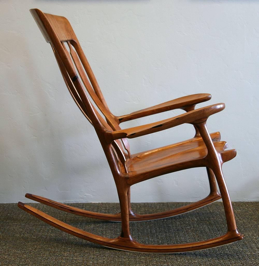 Landon Sanborn Velvet Mesquite Rocking Chair, Hal Taylor, Sam Maloof ...