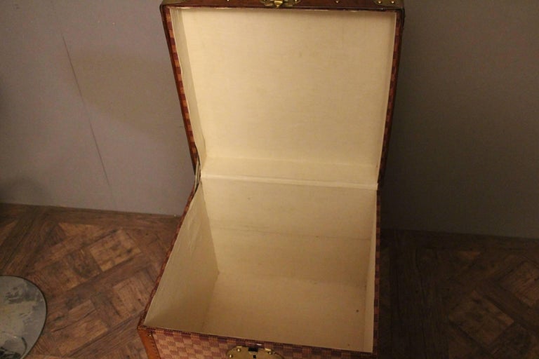 1920s French Hat Trunk in Checkers Canvas at 1stDibs