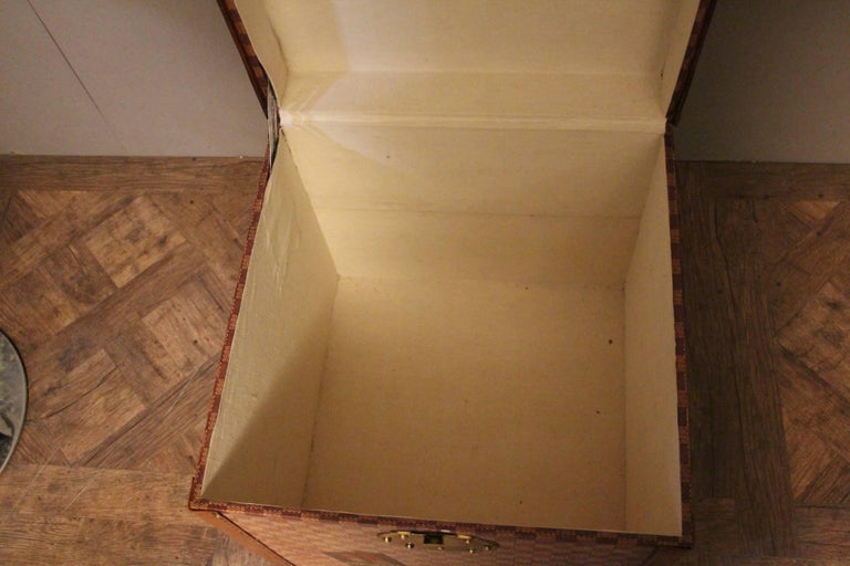 1920s French Hat Trunk in Checkers Canvas at 1stDibs