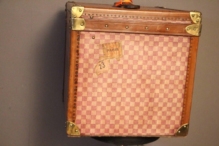 1920s French Hat Trunk in Checkers Canvas at 1stDibs
