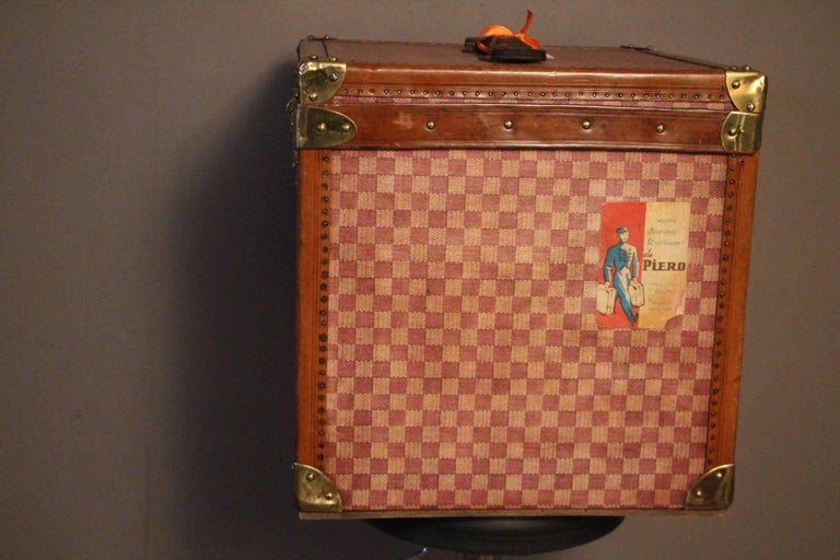 1920s French Hat Trunk in Checkers Canvas at 1stDibs