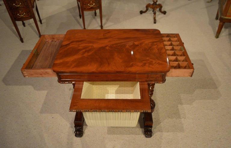Superb Flame Mahogany Regency/William IV Period Antique Work Table For ...