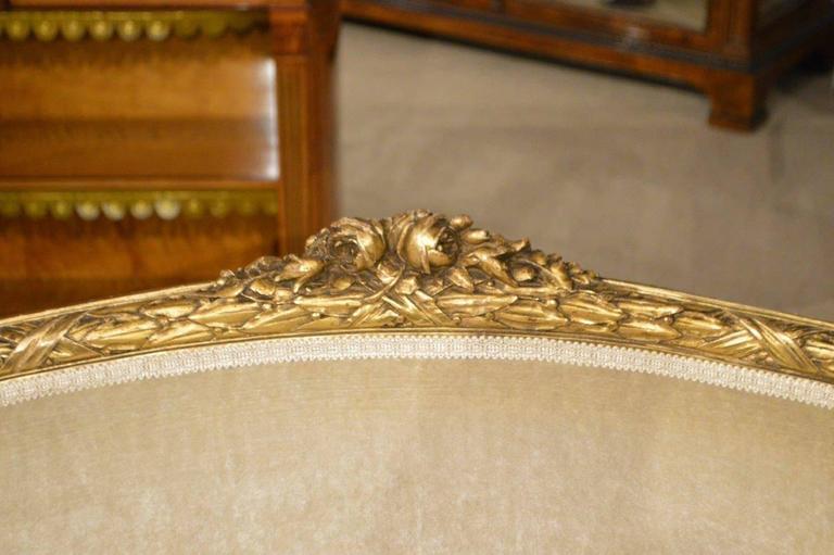 Louis XVI Style French Carved Giltwood Sofa at 1stDibs