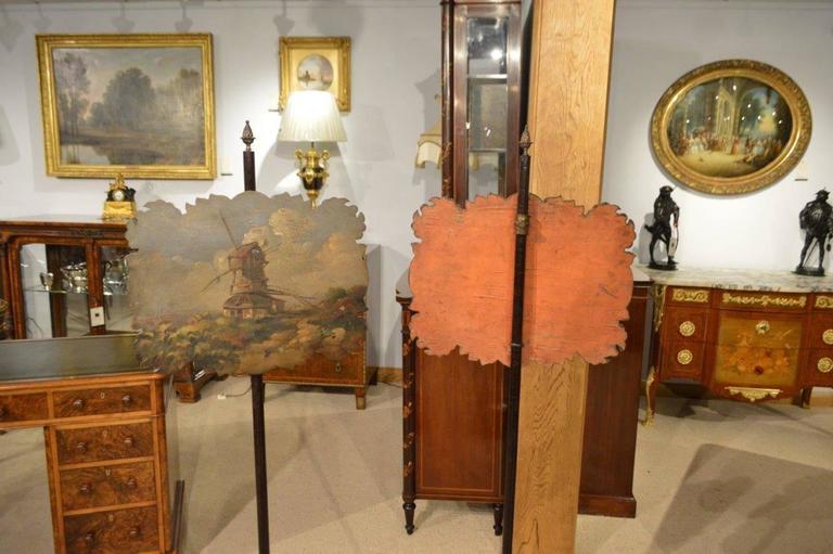 Charming Pair of Rosewood Early Victorian Period Antique Pole Screens ...