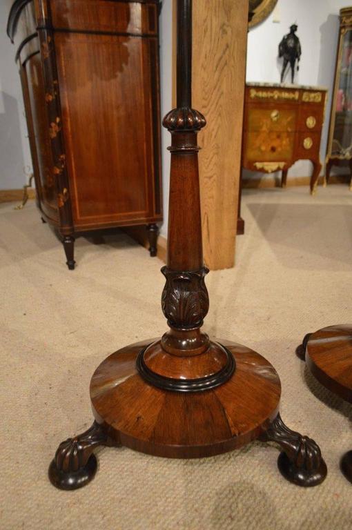 Charming Pair of Rosewood Early Victorian Period Antique Pole Screens ...