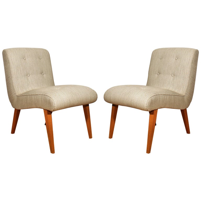 1950s Pair of Vostra Chairs by Walter Knoll, Beech, Felt, Germany For ...