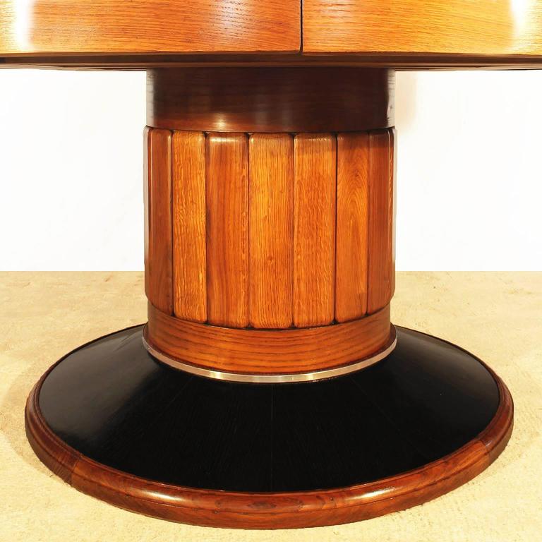 1930´s Big Art Deco Round Table, oak and veneer, brass ring - Barcelona ...