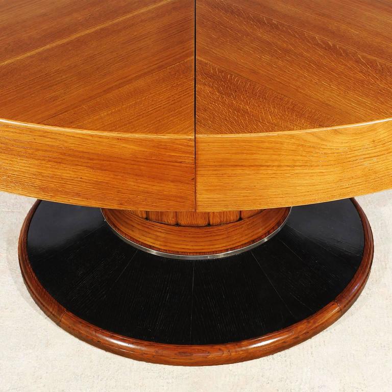 1930´s Big Art Deco Round Table, oak and veneer, brass ring - Barcelona ...
