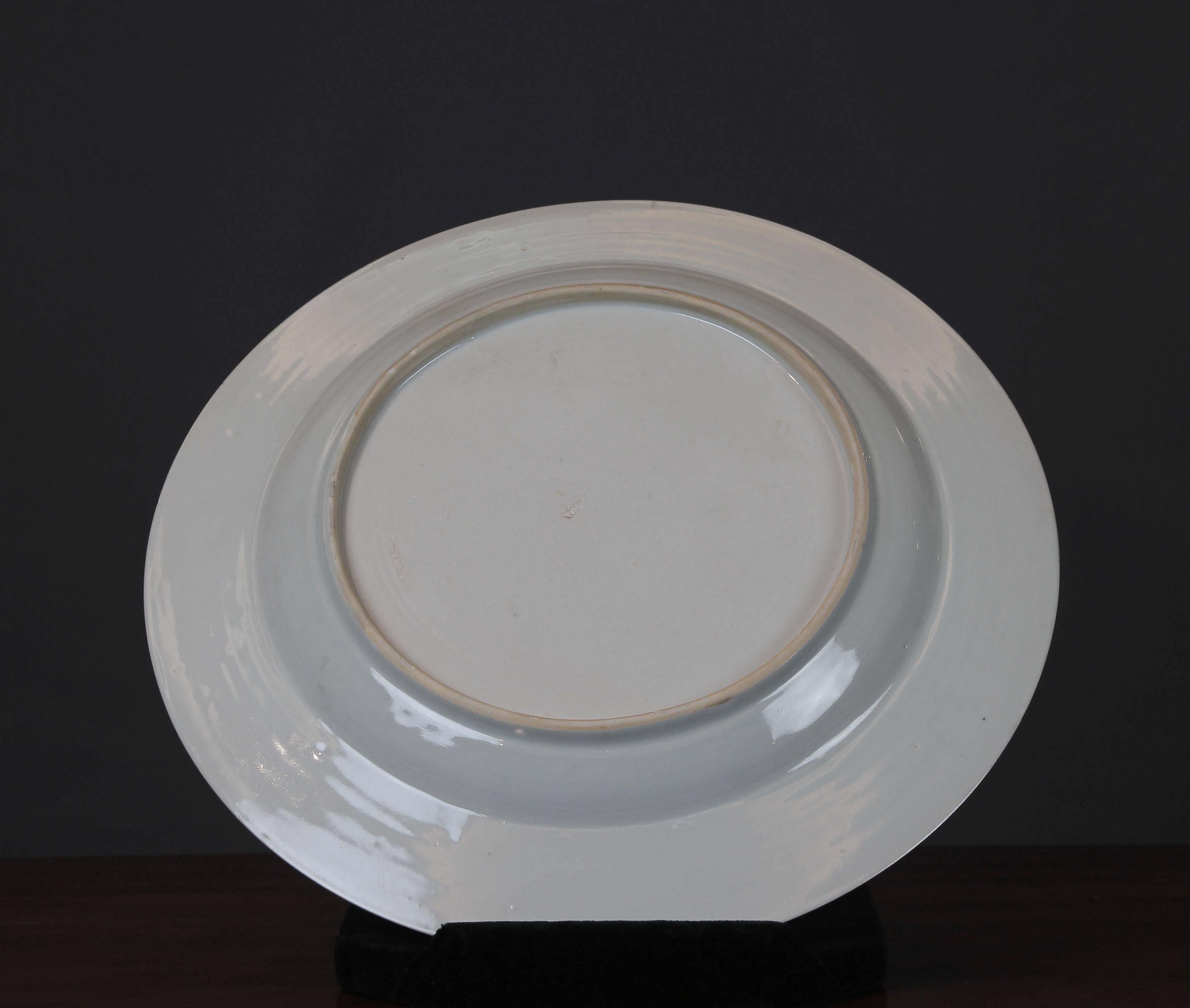 18th Century Chinese Export Pink and White Decoration Plate For Sale at ...