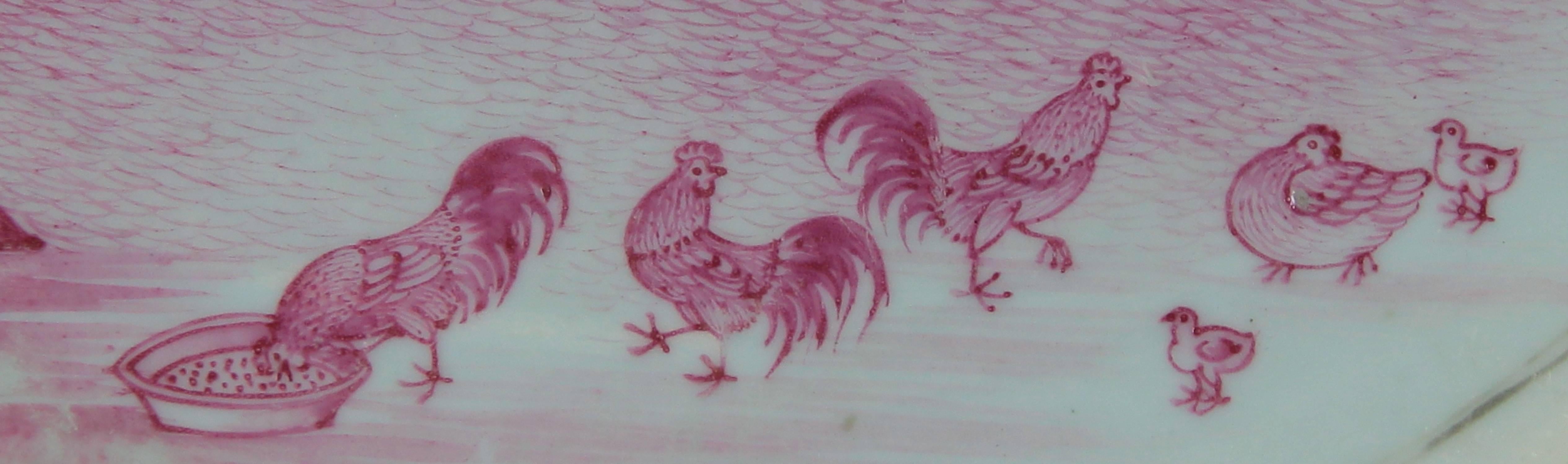 18th Century Chinese Export Pink and White Decoration Plate For Sale at ...