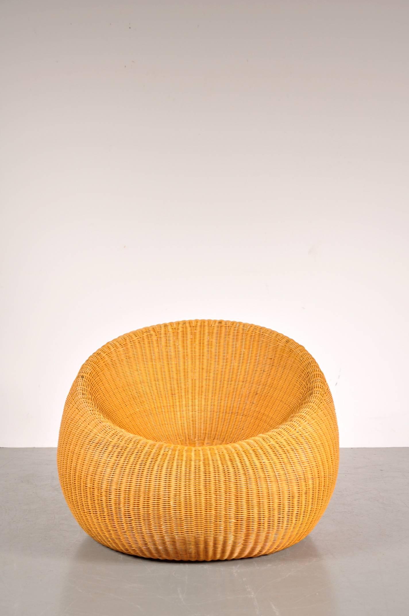 Rattan Lounge Chair by Isamu Kenmochi for Yamakawa Rattan, 1960 at ...