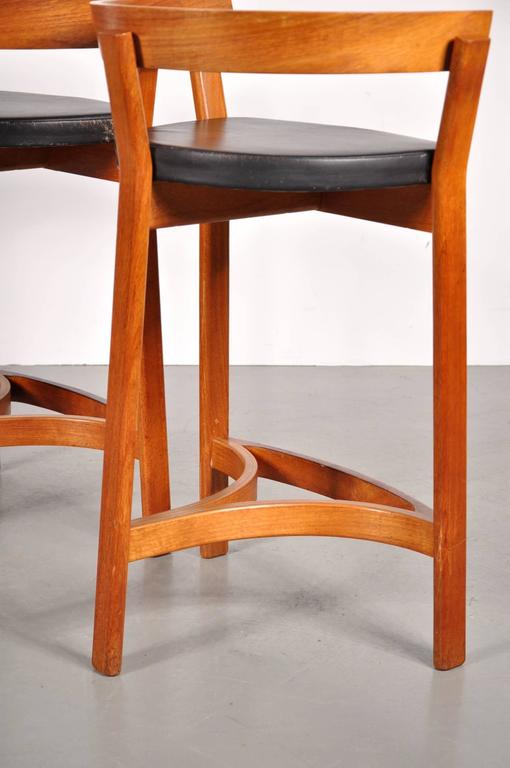 Set of Three Bar Stools by Oddense Maskinsnedkeri A/S Domus Danica ...
