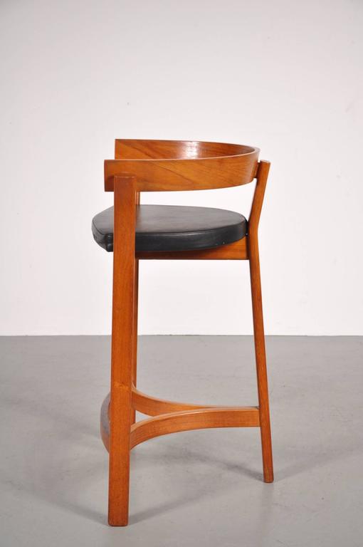 Set of Three Bar Stools by Oddense Maskinsnedkeri A/S Domus Danica ...