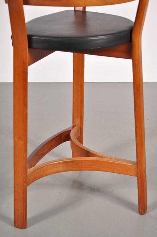 Set of Three Bar Stools by Oddense Maskinsnedkeri A/S Domus Danica ...
