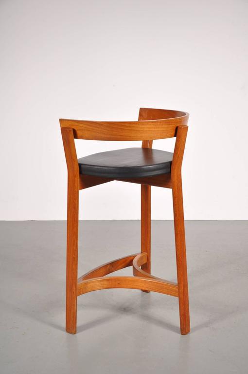 Set of Three Bar Stools by Oddense Maskinsnedkeri A/S Domus Danica ...