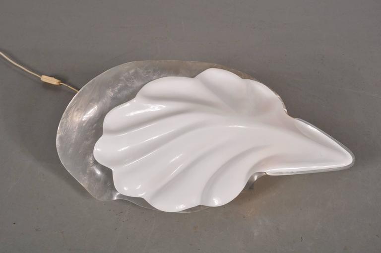 Acrylic Shell Lamp by Rougier, circa 1970 For Sale at 1stDibs