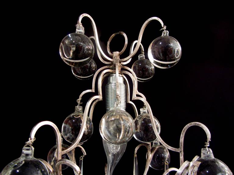 Set of Three Small, Unusual 'Ball' Drop Chandeliers at 1stDibs